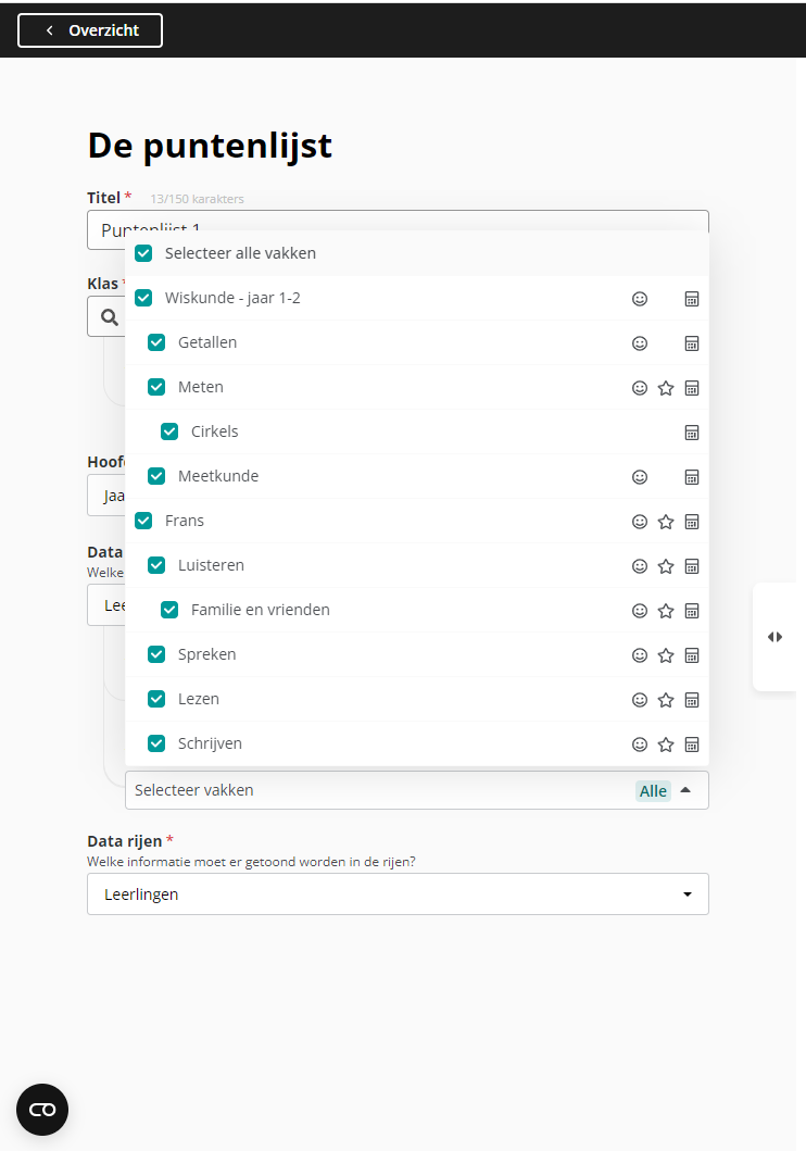 Hoe voeg ik een puntenlijst toe? – Welkom op onze support site